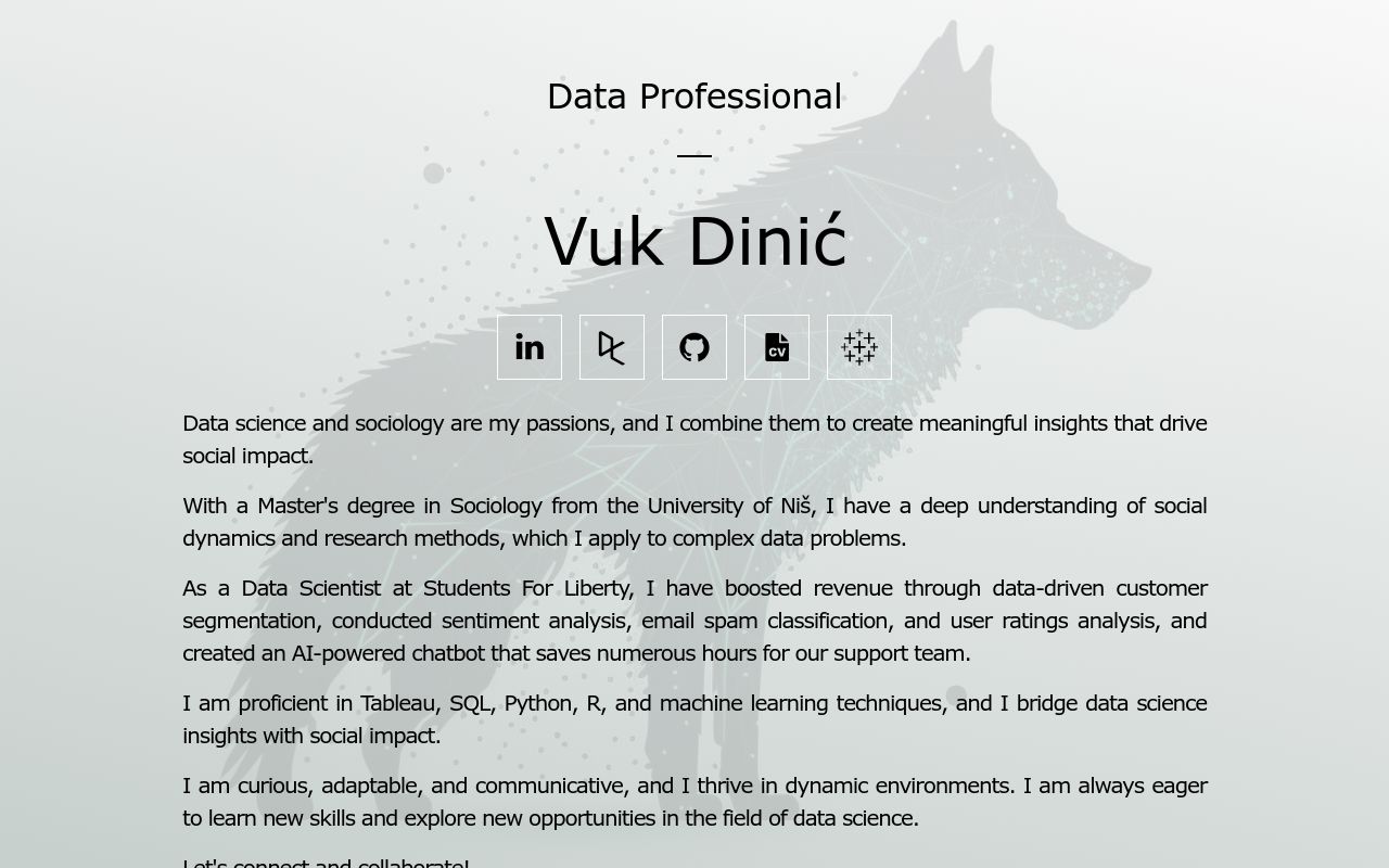 Vuk Dinic Data Professional Machine Learning